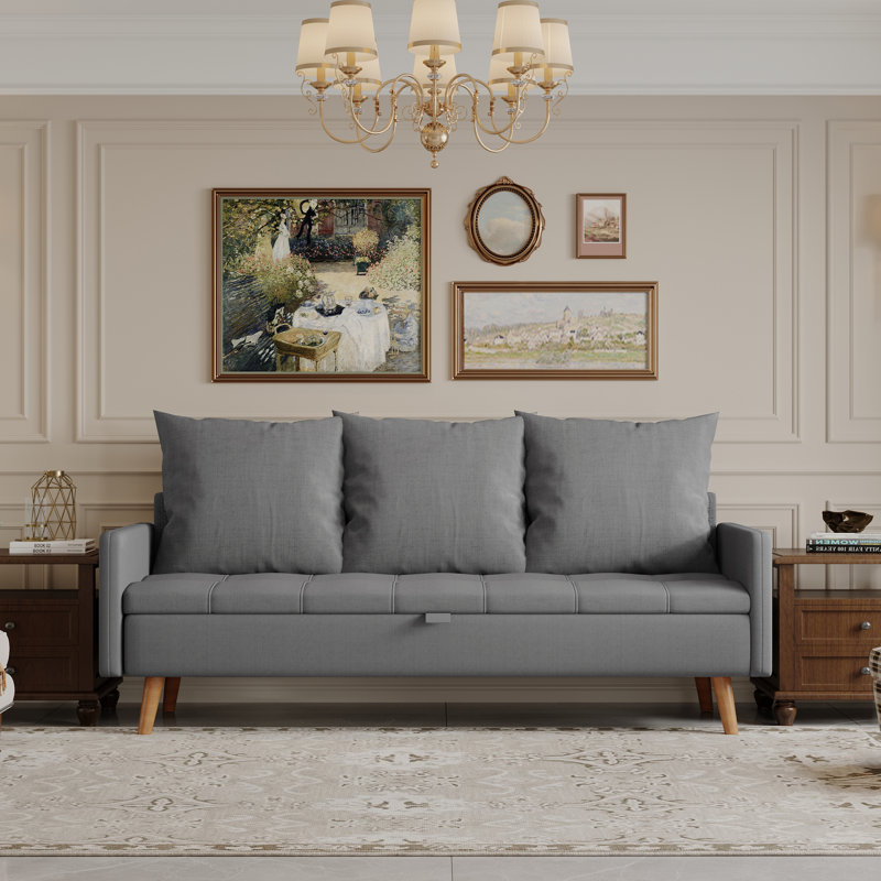 Haylie 59.4 Upholstered Loveseat Gray Polyester Blend